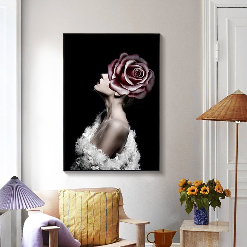 Red Rose Girl Print