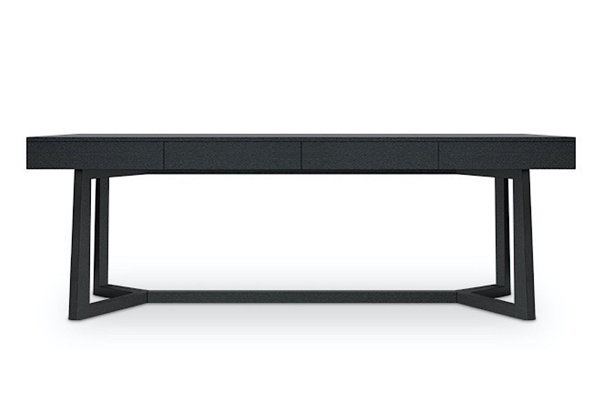 Black Home Office Desk with Drawers - Otis Executive Desk JW Furniture